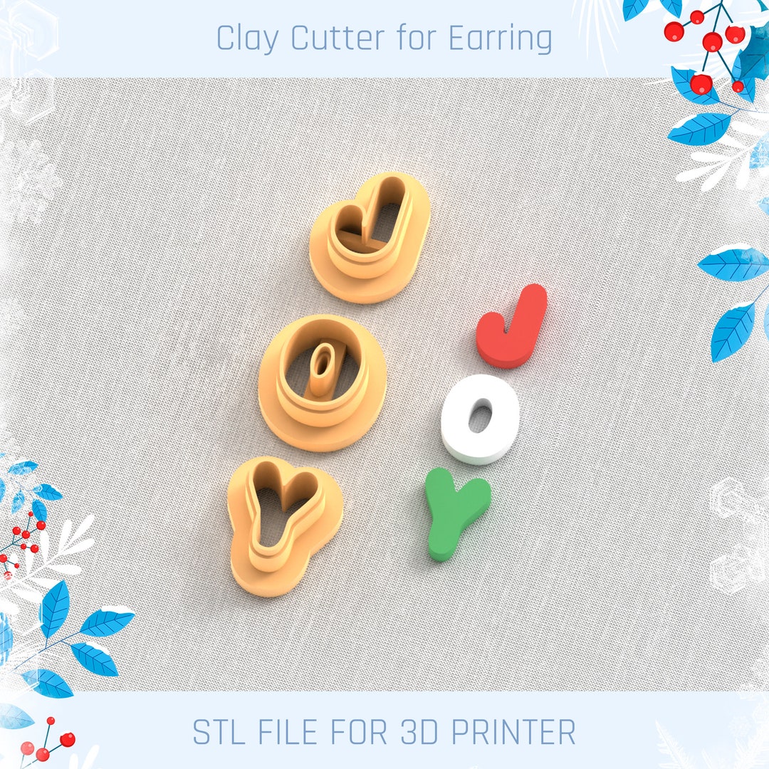 Christmas Joy Clay Cutter, Winter Earring Cutters, Christmas Clay ...