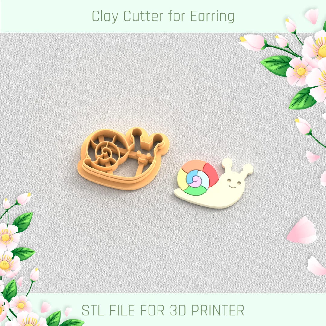 Rainbow Snail Clay Cutter, Spring Clay Cutters, 5 Sizes, STL Earring ...