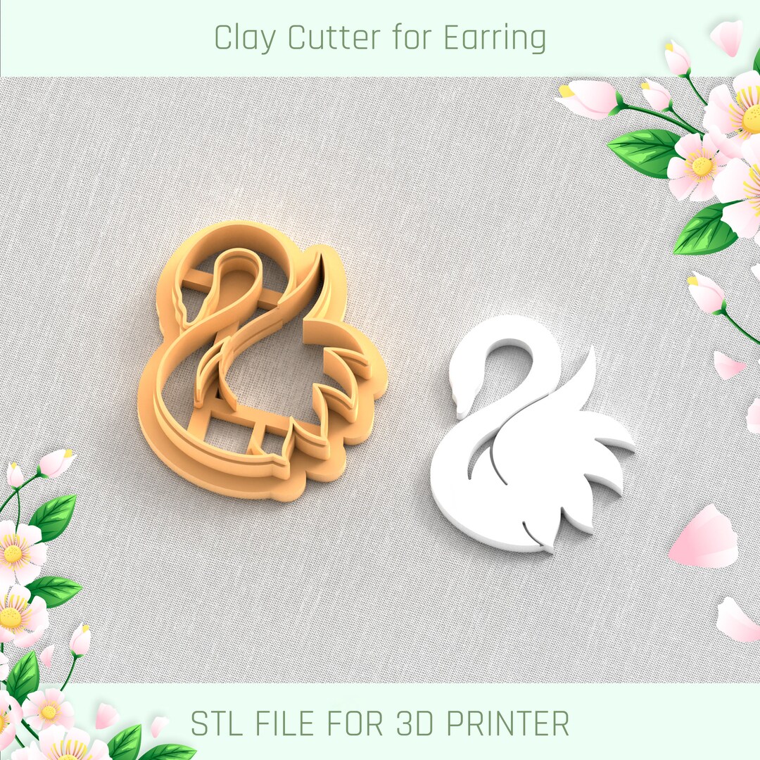 Valentine's Day Swan Clay Cutter, Valentines Day Polymer Clay Cutter, 5 ...