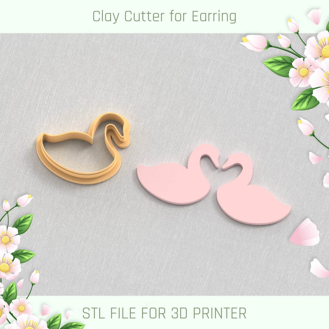 Valentine's Day Swan Clay Cutter, Valentines Polymer Clay Cutter, 5 ...