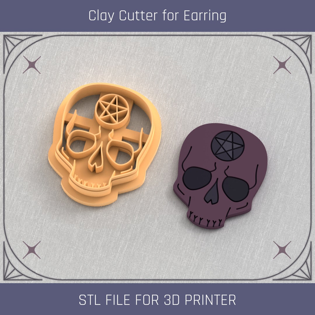Occult Skull With Pentacles Clay Cutter Mystical Clay Cutter - Etsy