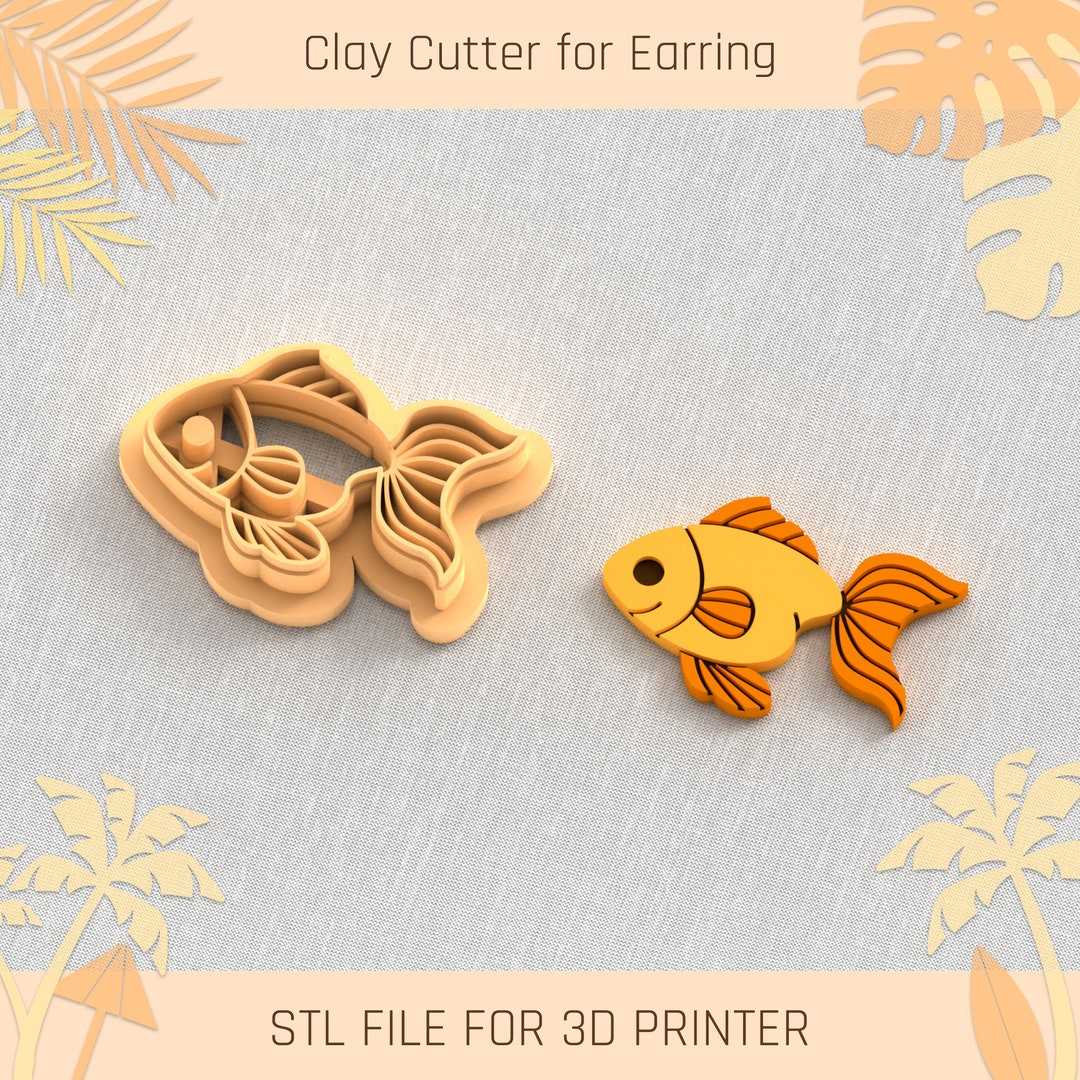 Gold Fish Clay Cutter, Summer Clay Cutters, 5 Sizes, STL Earring ...