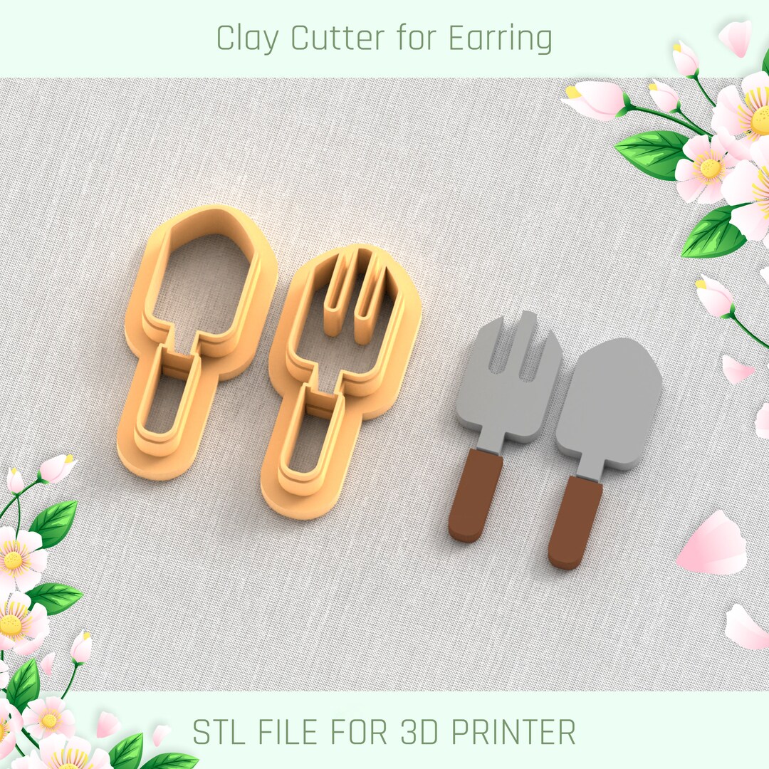 Garden Spade Set Clay Cutter, Spring Clay Cutters, 5 Sizes, STL Earring ...