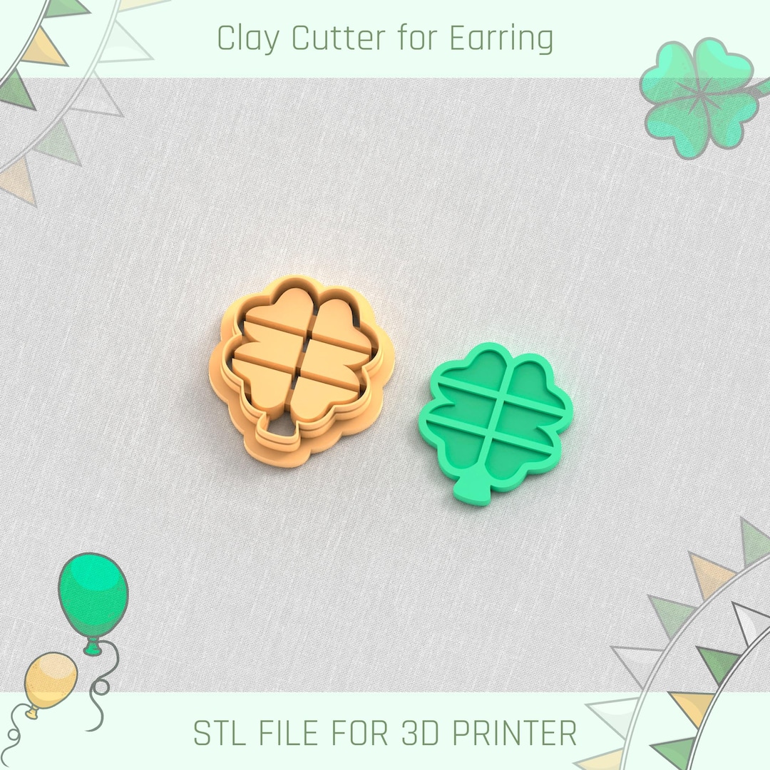 Four-leaf Clover Shelf Clay Cutter, Saint Patrick's Day Clay Cutter, 5 ...