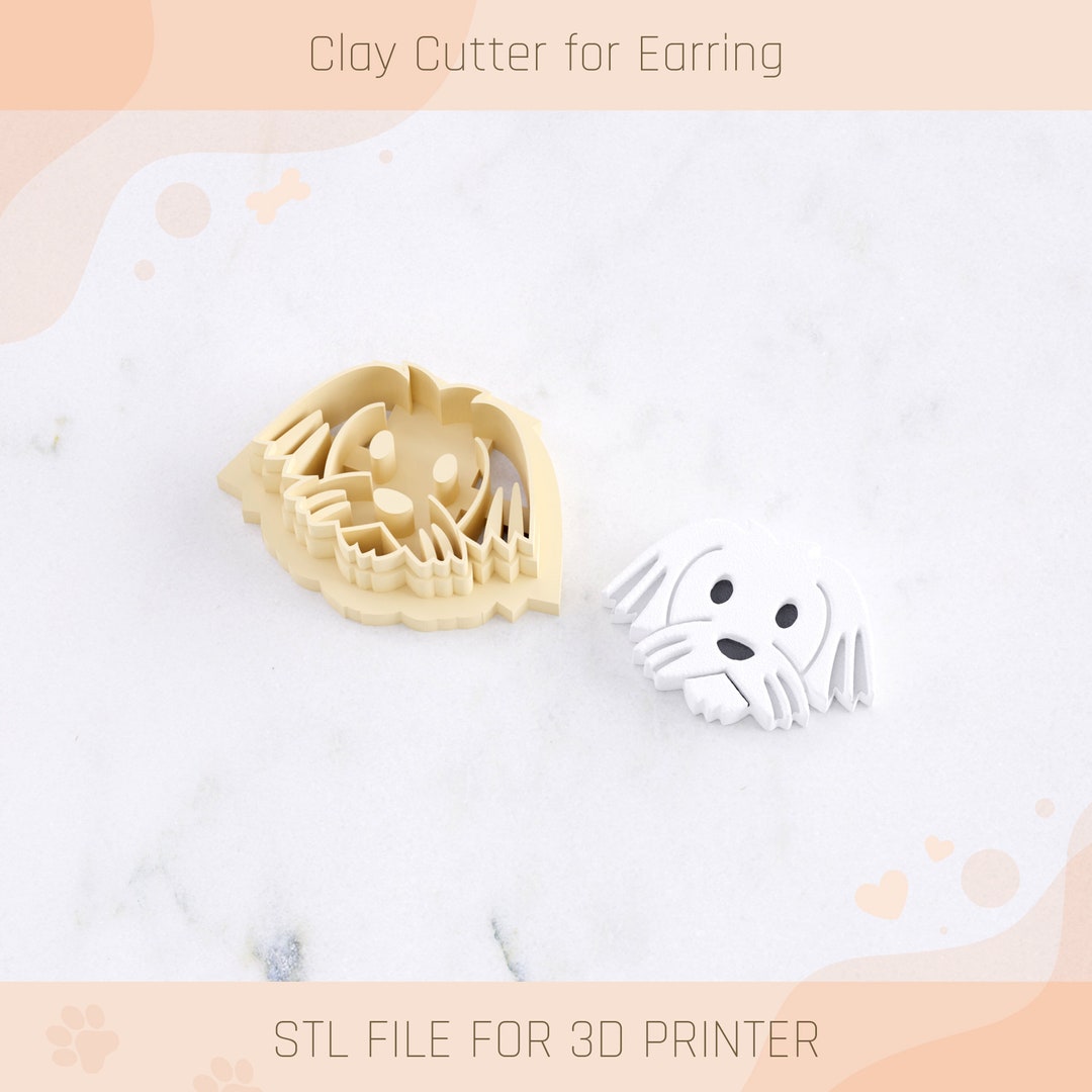 Maltese Dog Clay Cutter: 5 Sizes, Animal Face (digital STL File) - Etsy