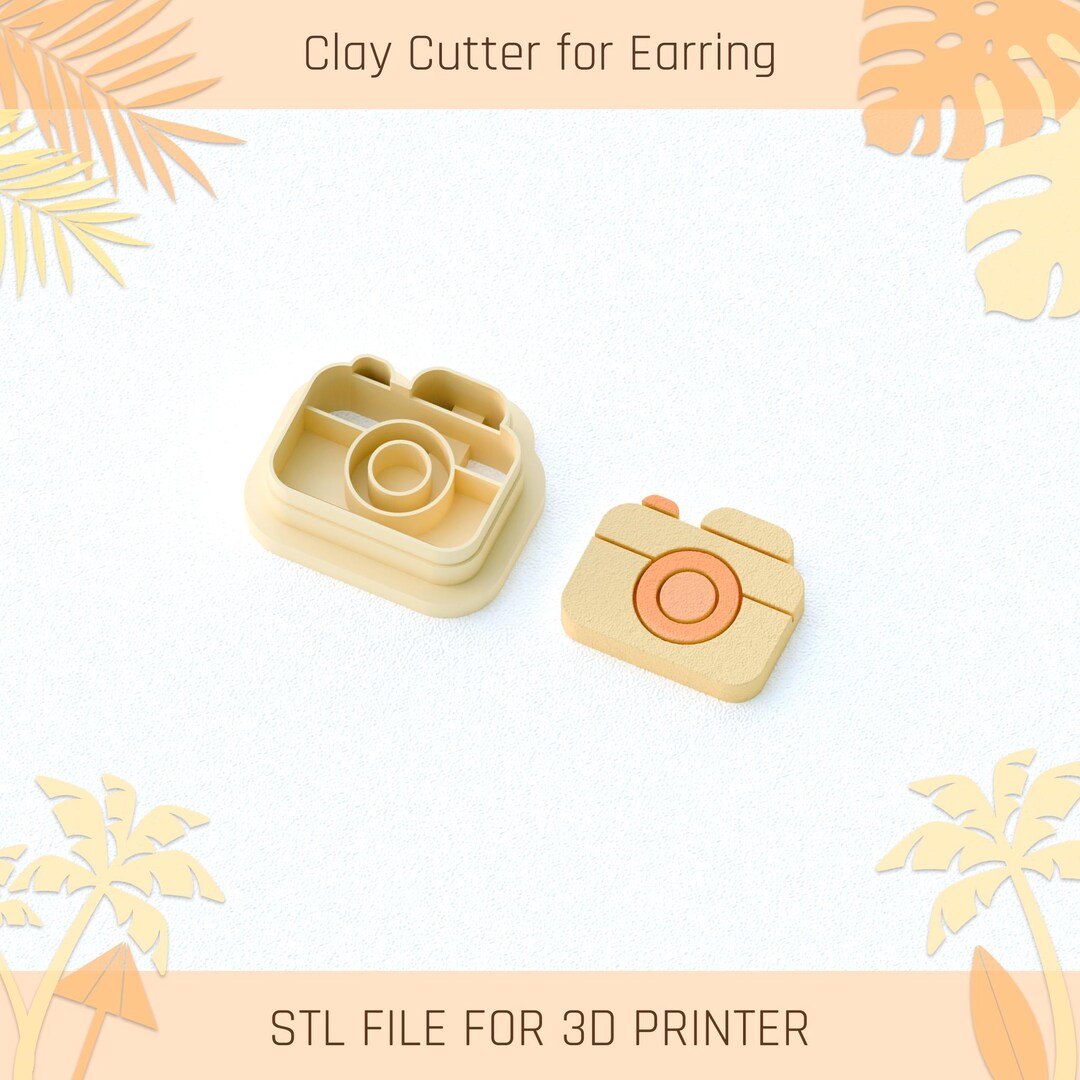 Camera Clay Cutter, Summer Clay Cutters, 5 Sizes, STL Earring, Digital ...