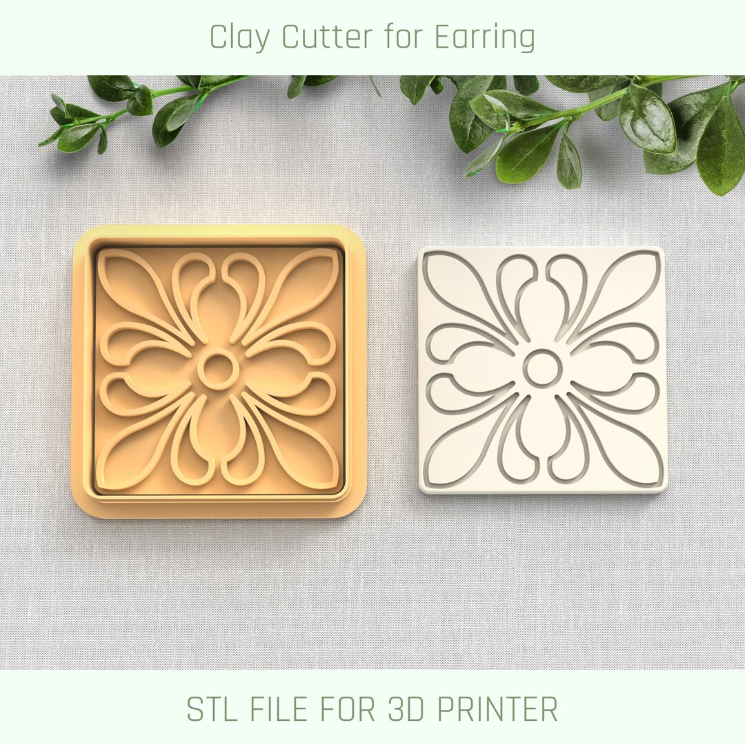 Mediterranean Tile Polymer Clay Cutter and Stamp, Flower Tyle ...
