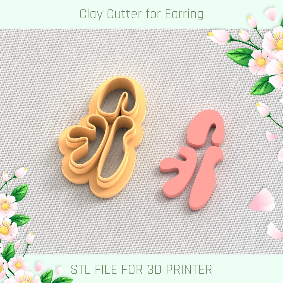Organic Combo B Clay Cutter, 5 Sizes, STL Earring, Digital STL File - Etsy