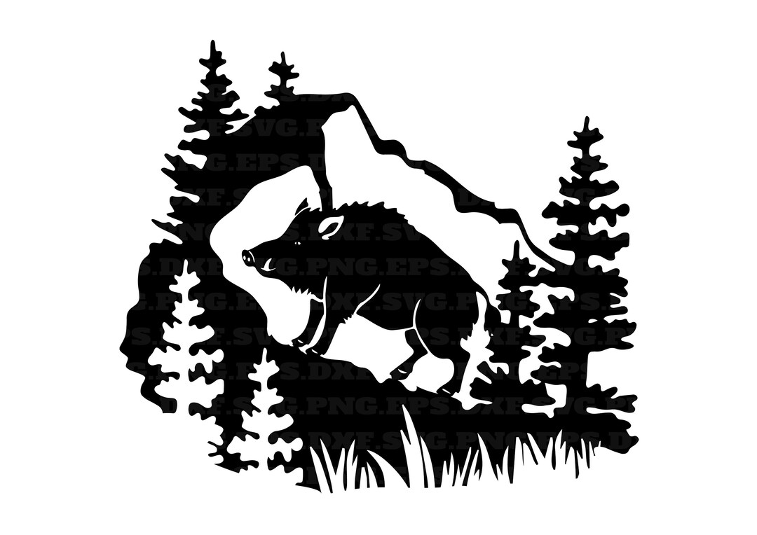 Eber svg, Jagd svg, png und svg, png-Dateien, sofortiger download ...