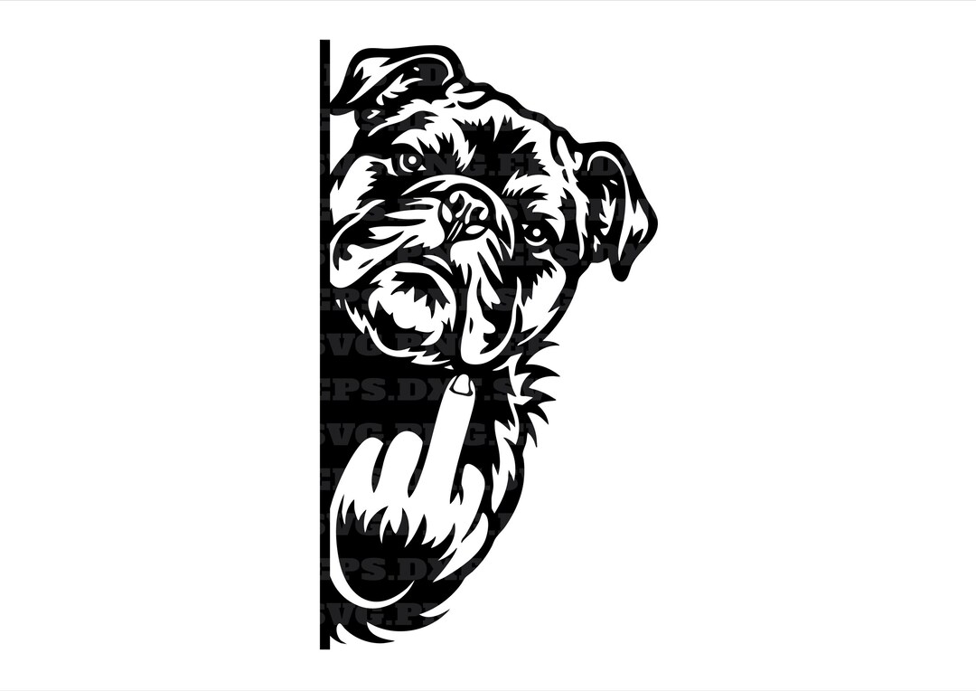 Middle Finger, Dog Svg, Bulldog, Peeking Dogs Svg, Png Cut Files, Png ...