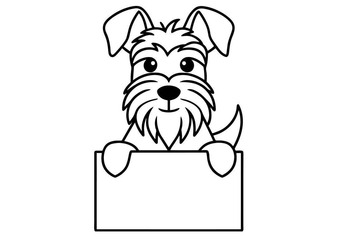 Schnauzer Dog Svg With Textbox, Peeking Dogs Svg, Png Cut Files, Dog ...