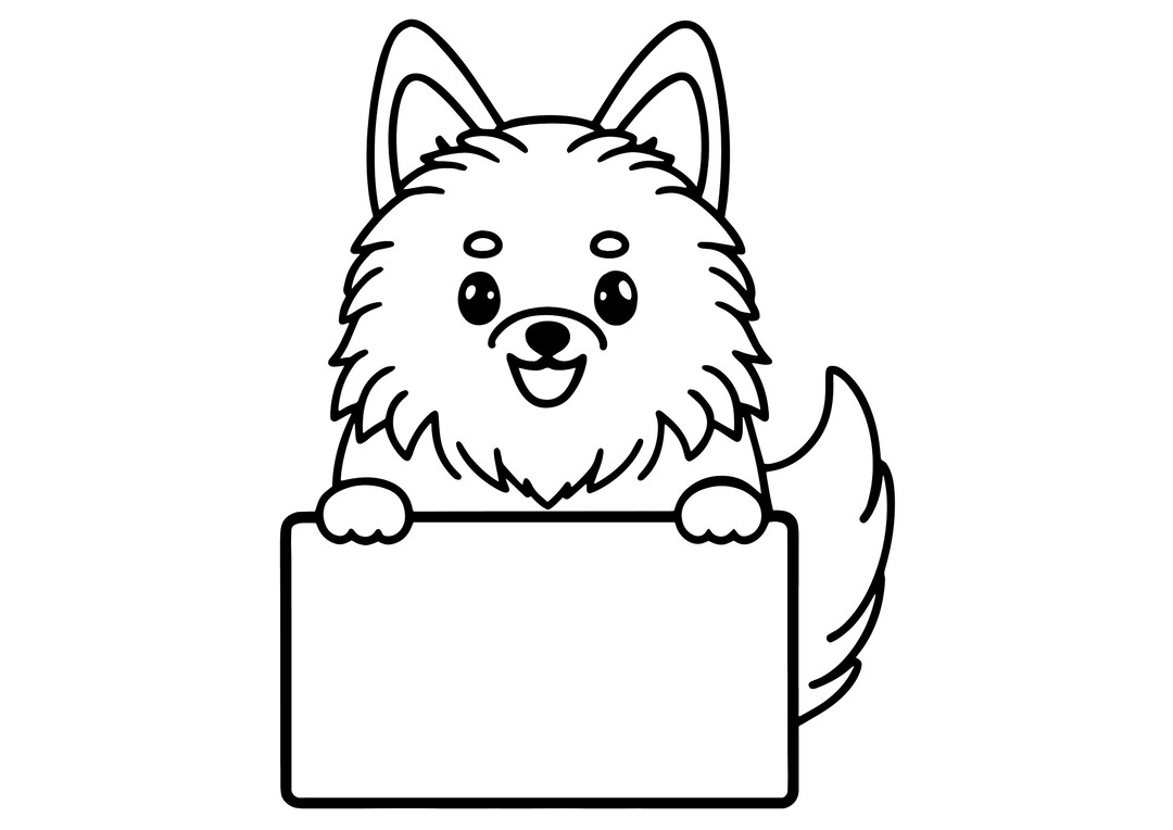 Pomeranian Dog Svg With Textbox, Peeking Dogs Svg, Png Cut Files, Dog ...
