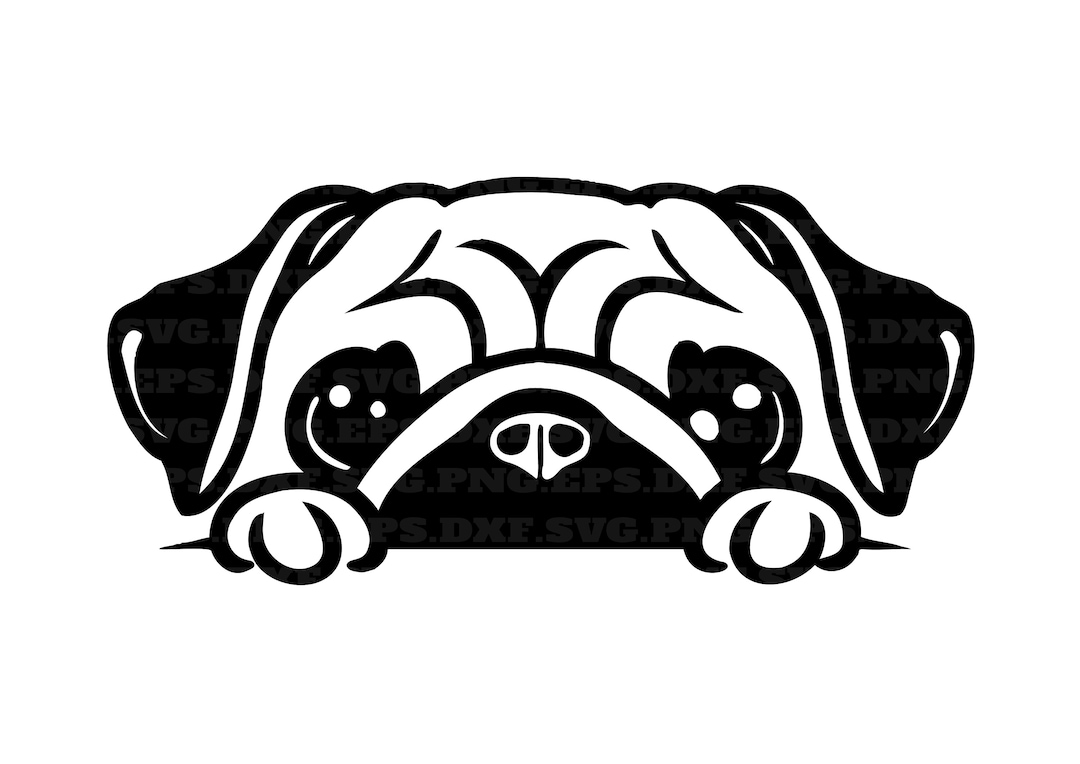 Pug, Peeking Dogs Svg, Png Cut Files, Dog Svg, Png and Svg, Png Files ...