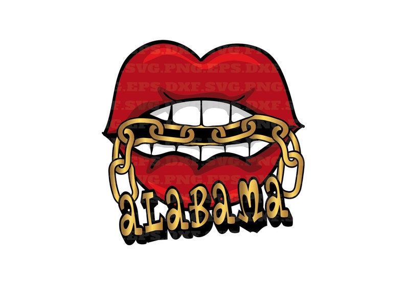 Bite Lips Gold Chain Alabama Lips Svg Clip Art Sexual - Etsy