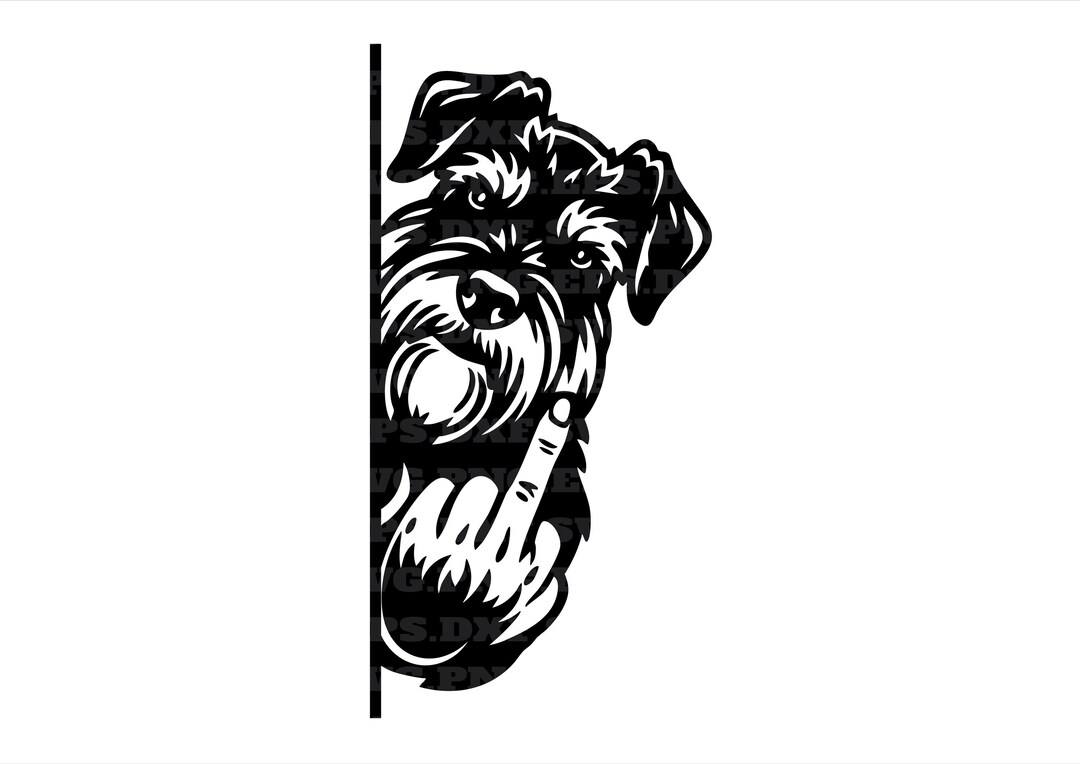 Middle Finger, Dog Svg, Schnauzer, Peeking Dogs Svg, Png Cut Files, Png ...