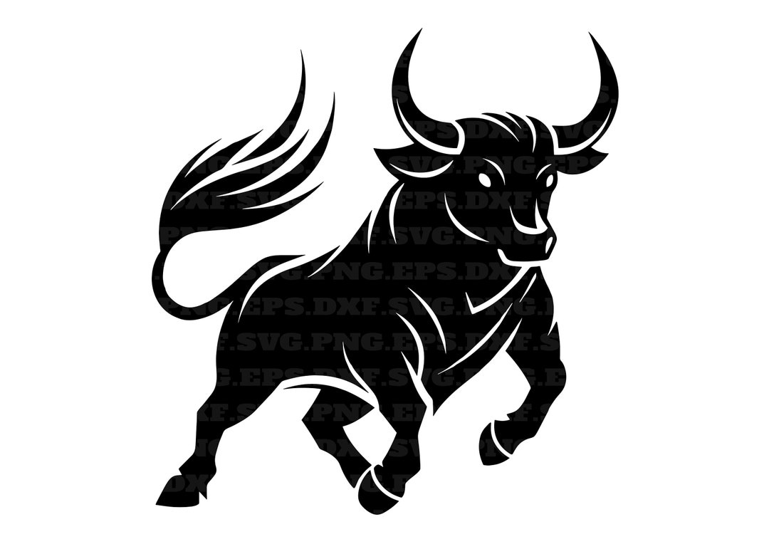 Rustic Bull Silhouette SVG Graphic for DIY Projects / Png and Svg, Png ...