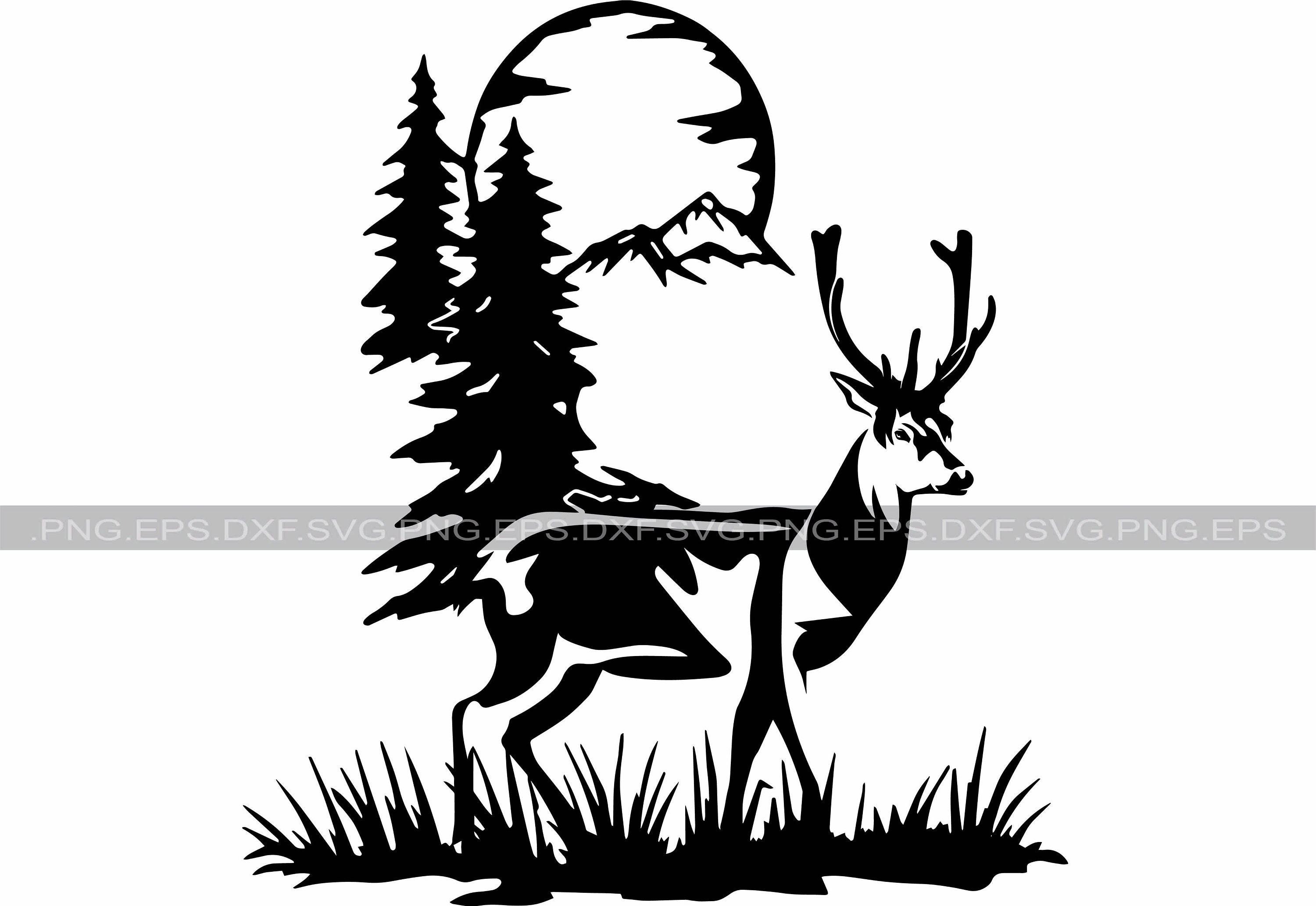 Ciervo svg png y svg archivos png descarga instantánea | Etsy España