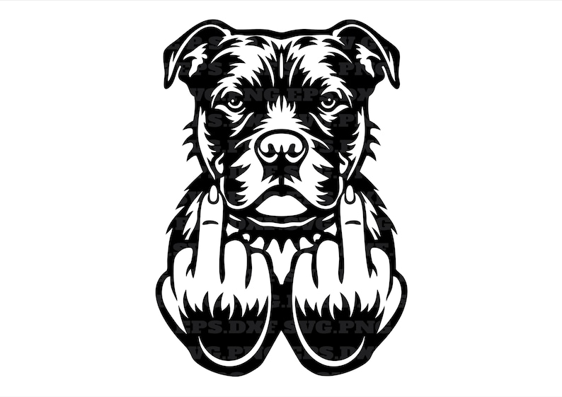 Middle Finger, Dog Svg, Staffordshire Bull Terrier, Peeking Dogs Svg ...