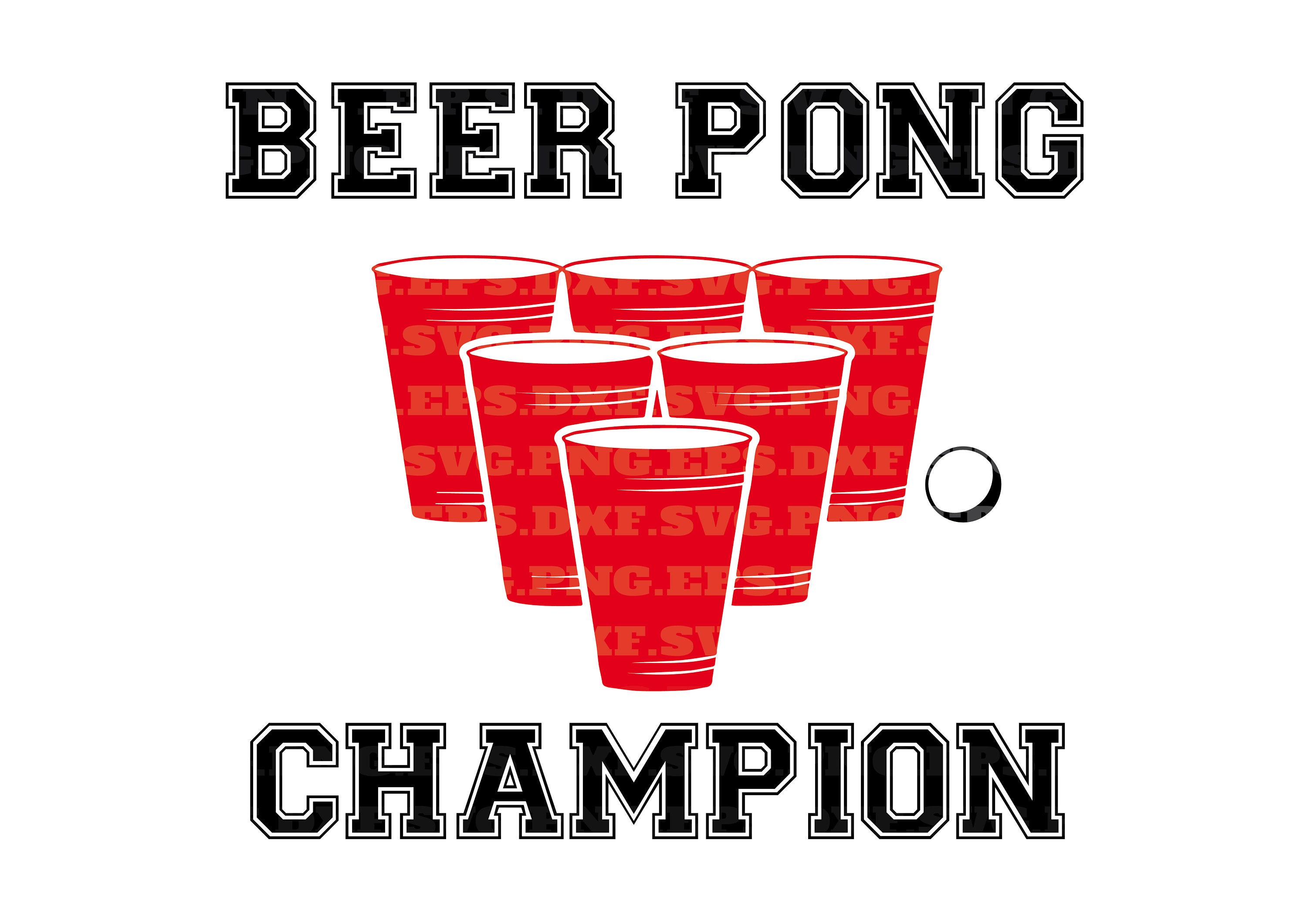 Beer Pong Logo Stencil