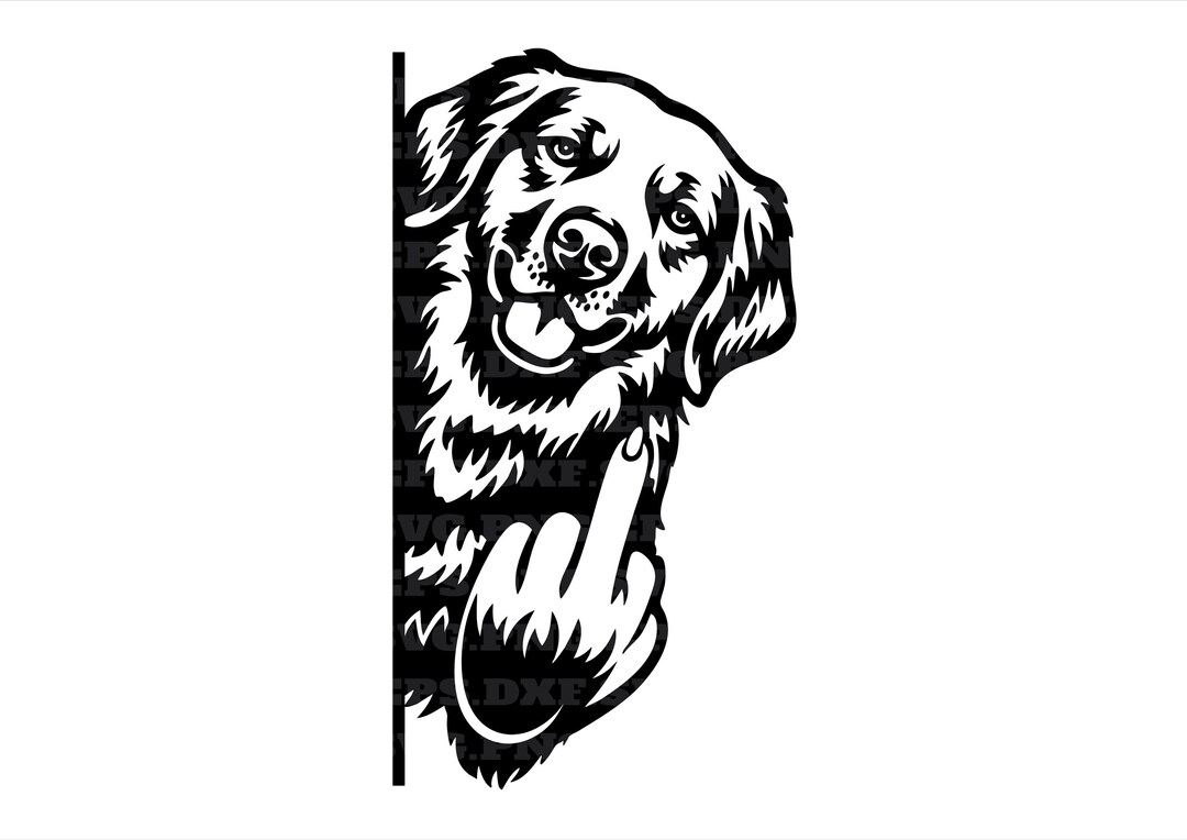 Middle Finger, Dog Svg, Golden Retriever, Peeking Dogs Svg, Png Cut ...