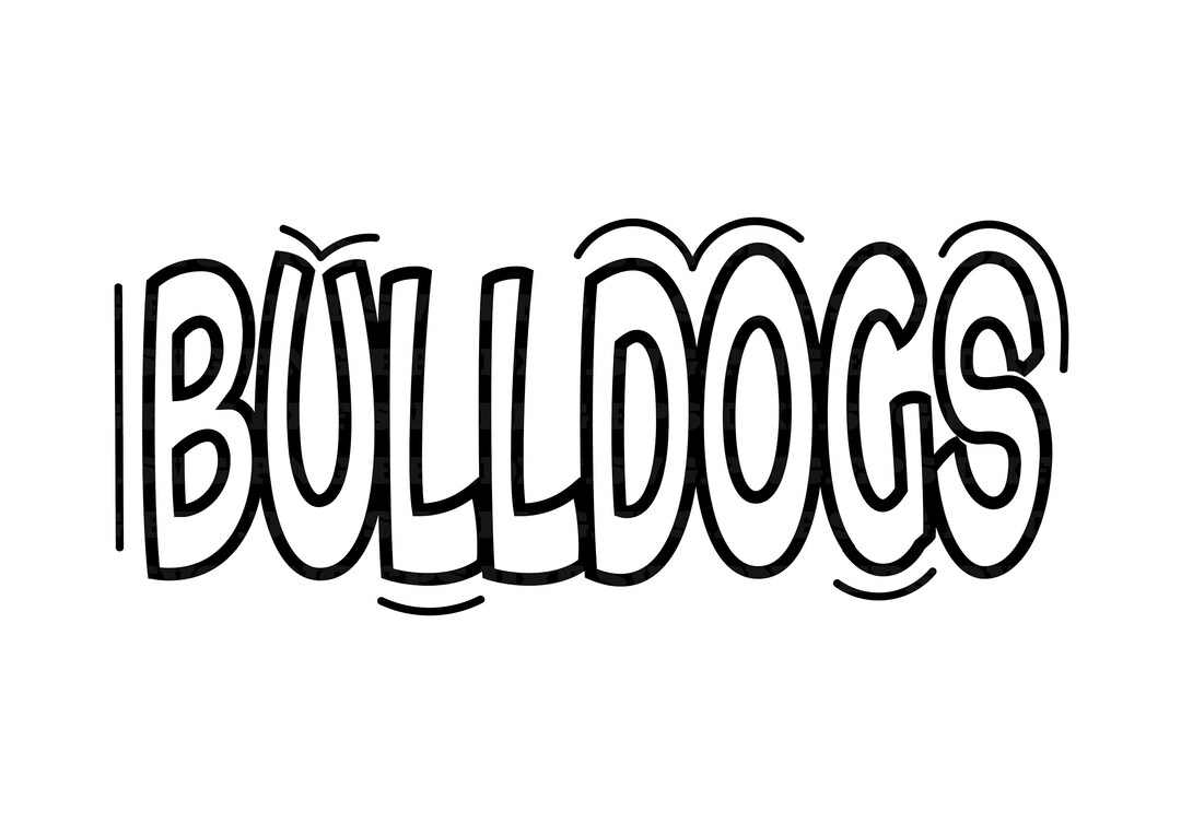 Bulldogs Doodle Letters Svg Files Sports Svg Football Svg - Etsy