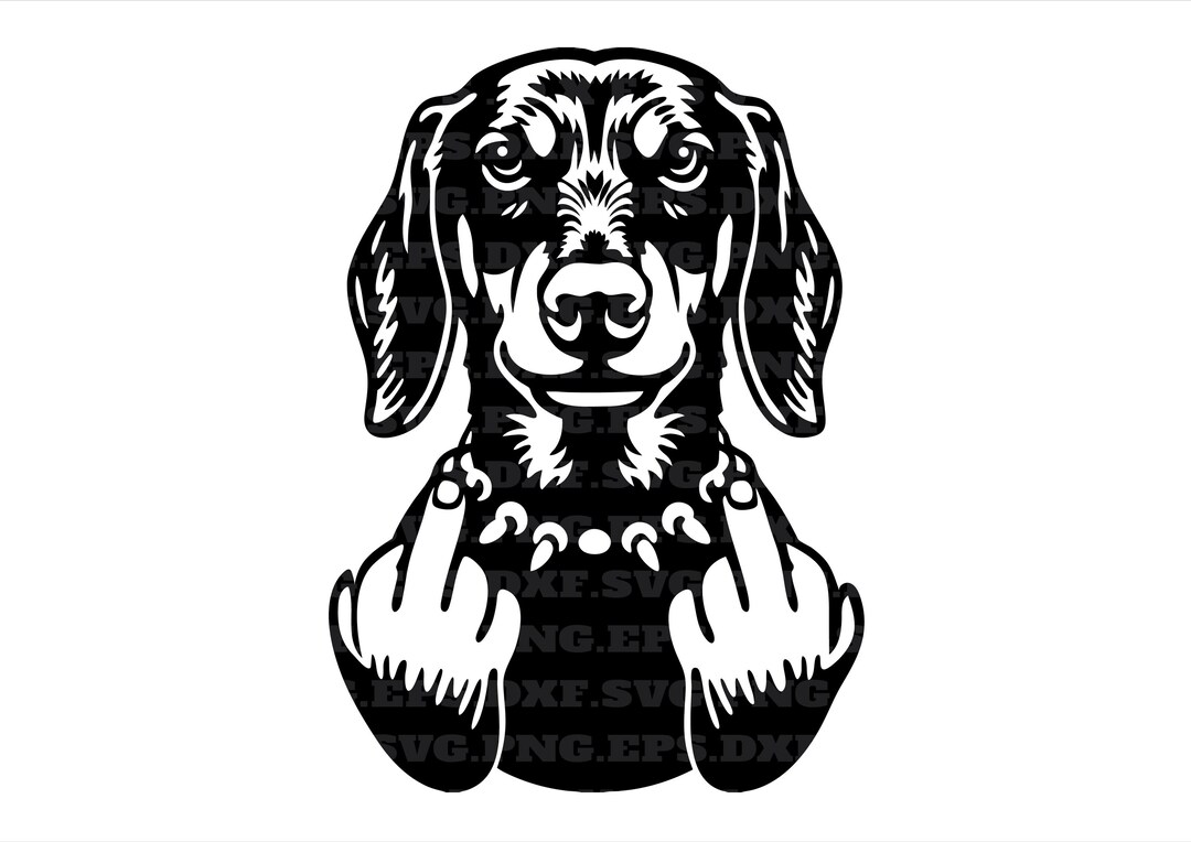 Middle Finger, Dog Svg, Dachshund, Peeking Dogs Svg, Png Cut Files, Png ...