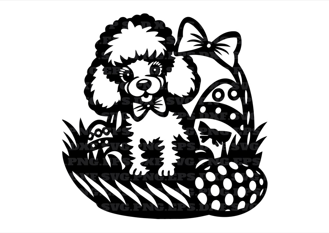 Easter Poodle Dog SVG - Peeking Silhouette (digital Download) - Etsy