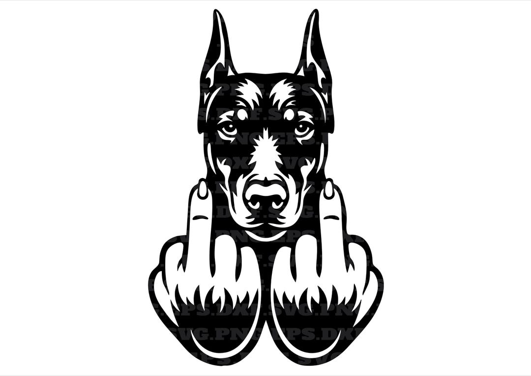 Middle Finger, Dog Svg, Doberman, Peeking Dogs Svg, Png Cut Files, Png ...