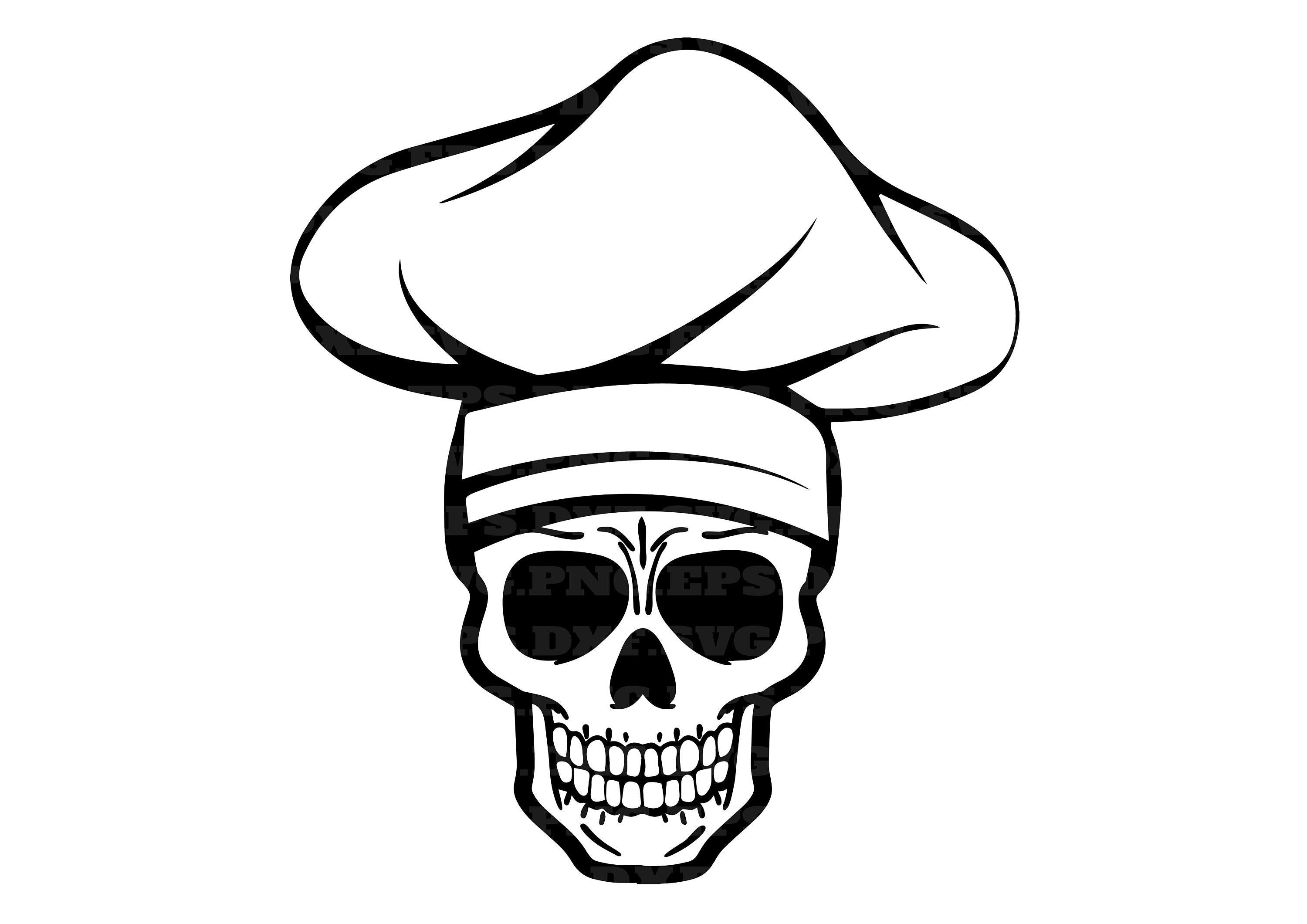 Kitchen Svg, Chef Svg, Cook Svg, Skull Clipart, Human Skull, Skull Art ...