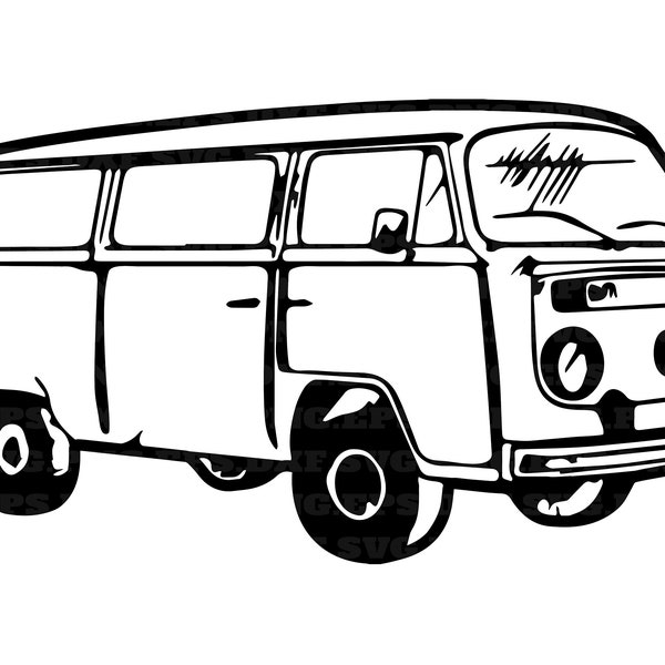 Hippie Van Svg - Etsy