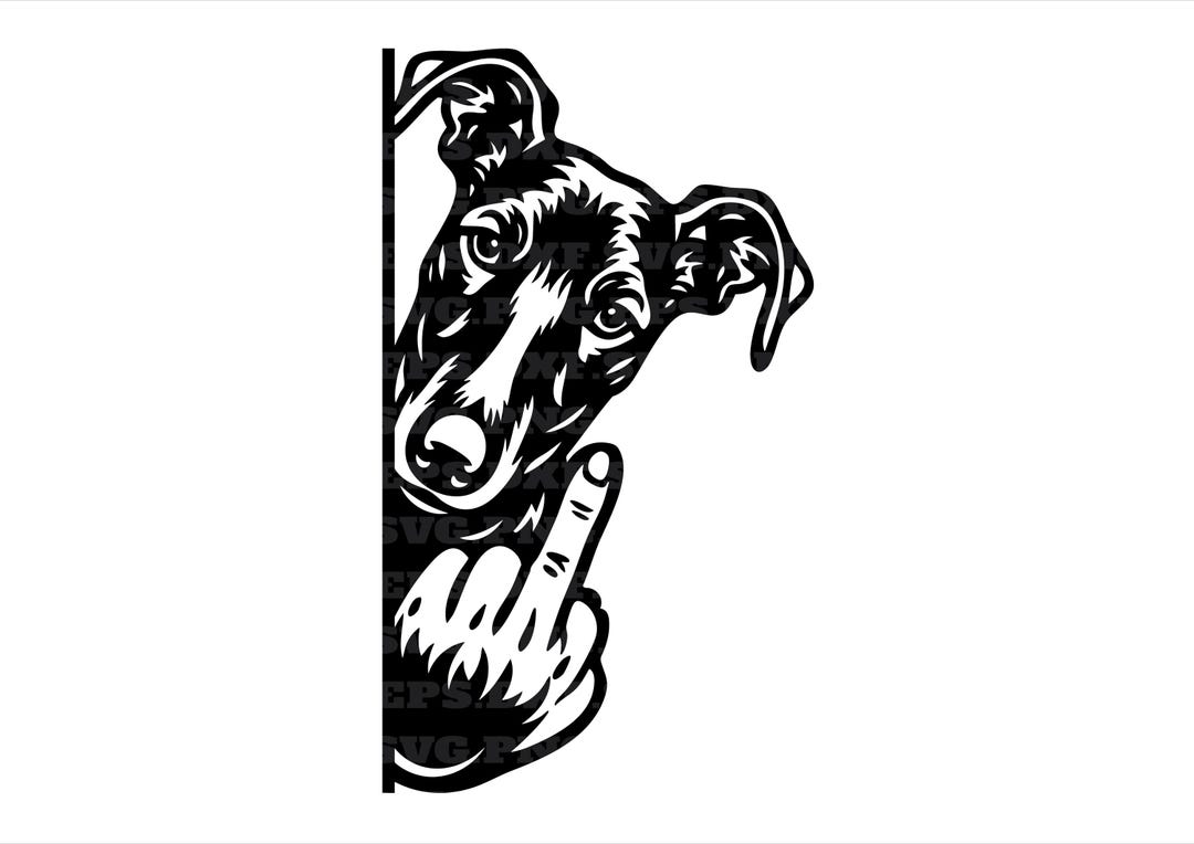 Middle Finger, Dog Svg, Greyhound, Peeking Dogs Svg, Png Cut Files, Png ...