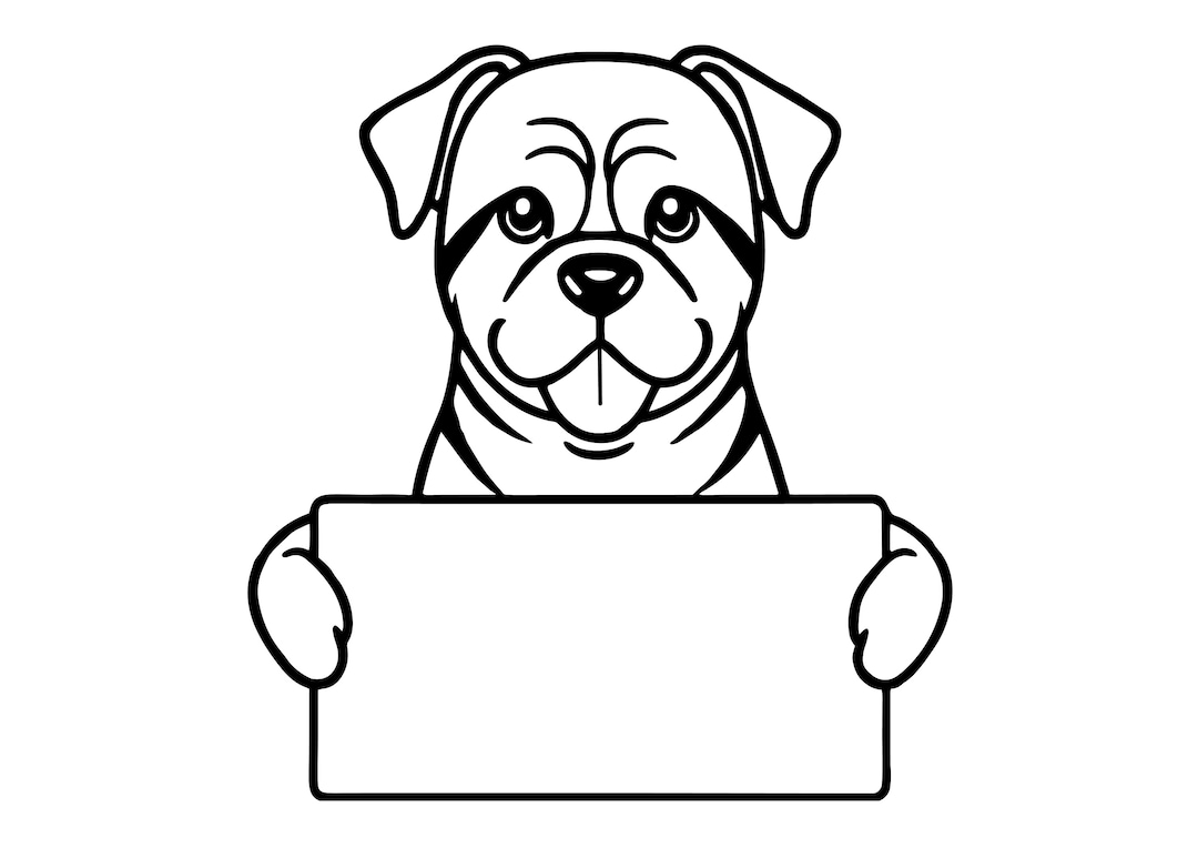 Rottweiler Dog Svg With Textbox, Peeking Dogs Svg, Png Cut Files, Dog ...