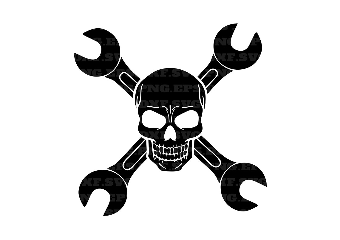 Skull Svg Mechanic Logo Mechanic Svg Mechanic Clipart Dxf - Etsy