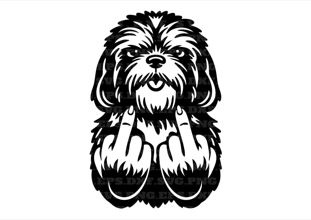 Middle Finger, Dog Svg, Shih Tzu, Peeking Dogs Svg, Png Cut Files, Png ...