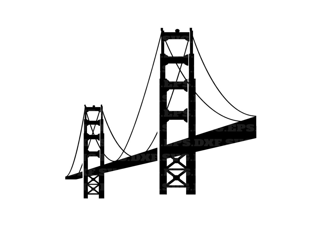 Bridge Svg, Golden Gate Bridge, Svg, Svg Cut File, Svg Files, Png, Png ...