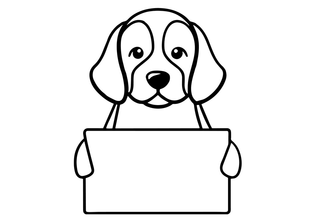Beagle Dog Svg With Textbox, Peeking Dogs Svg, Png Cut Files, Dog Svg ...