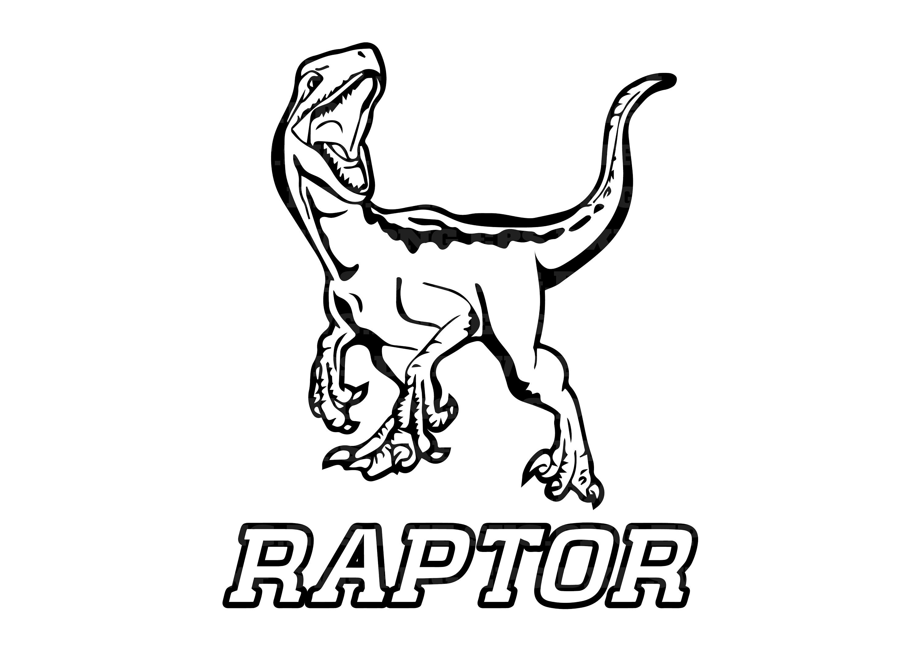 Raptor Dinosaur Clipart Black