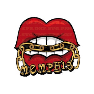 Bite Lips, Gold Chain, Memphis, Lips Svg, Clip Art, Sexual, Lips ...