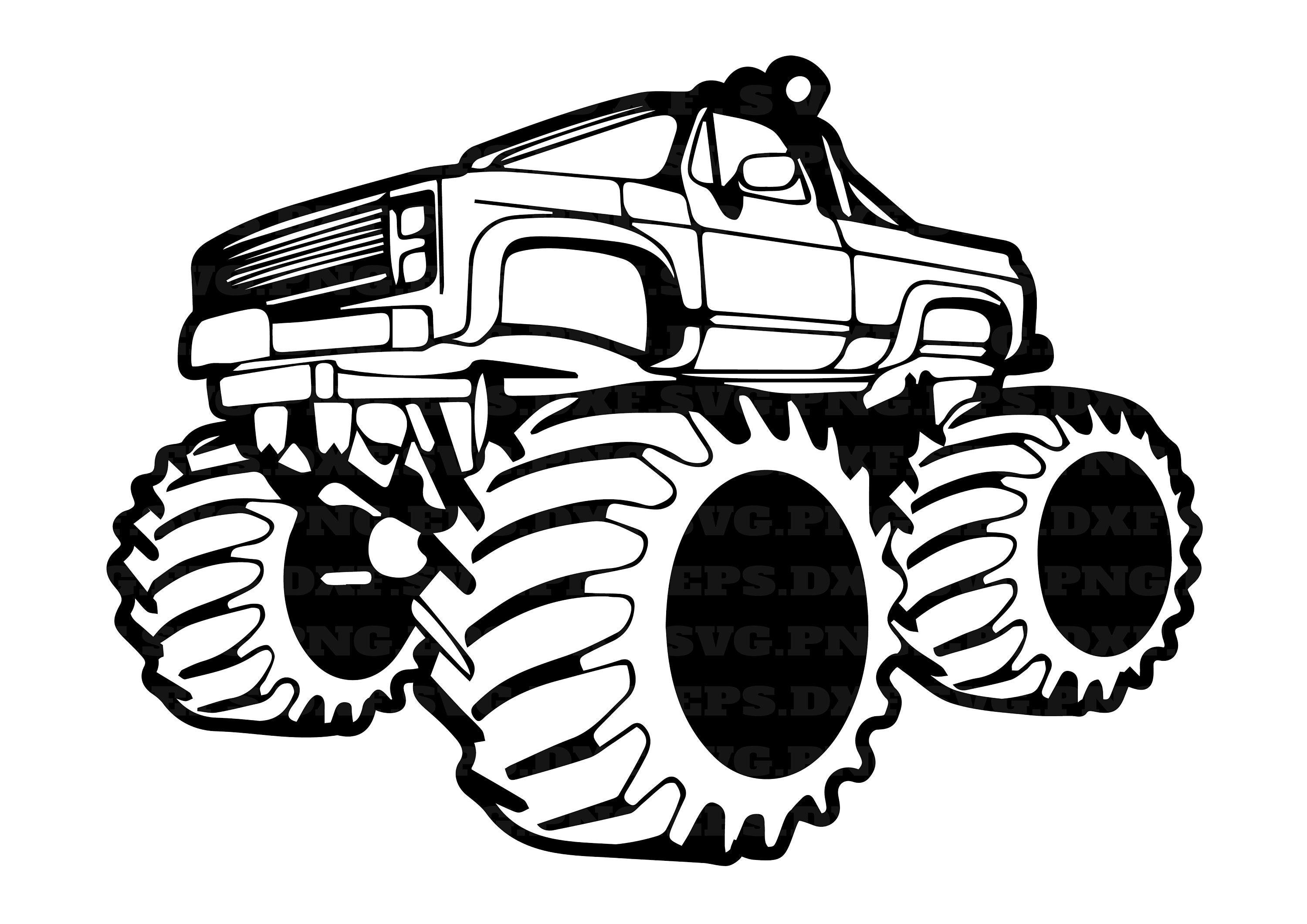Black Monster Truck Clipart