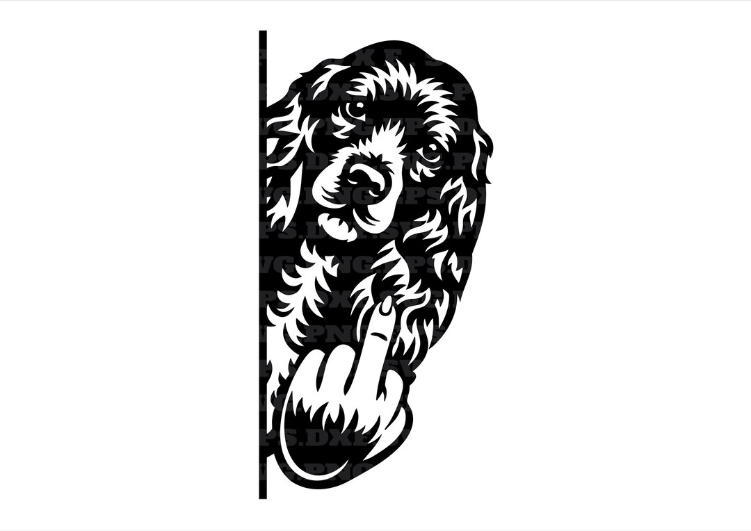 Middle Finger, Dog Svg, Cocker Spaniel, Peeking Dogs Svg, Png Cut Files ...