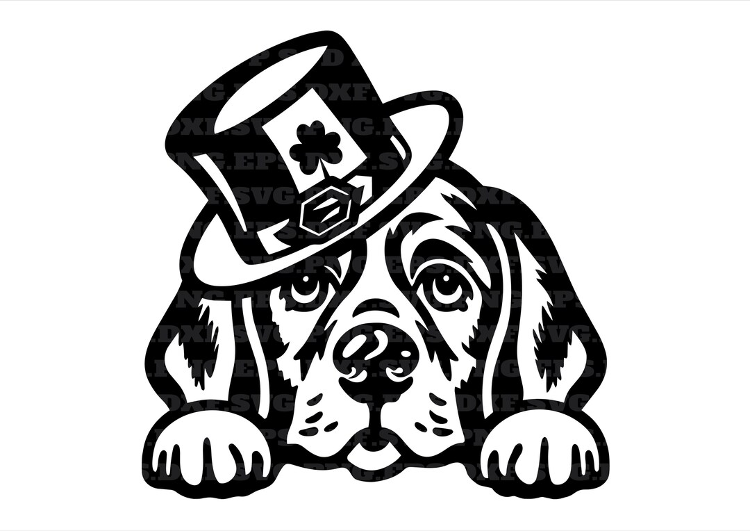 Beagle St Patrick's Day SVG, Dog Clover Hat (digital Download) - Etsy