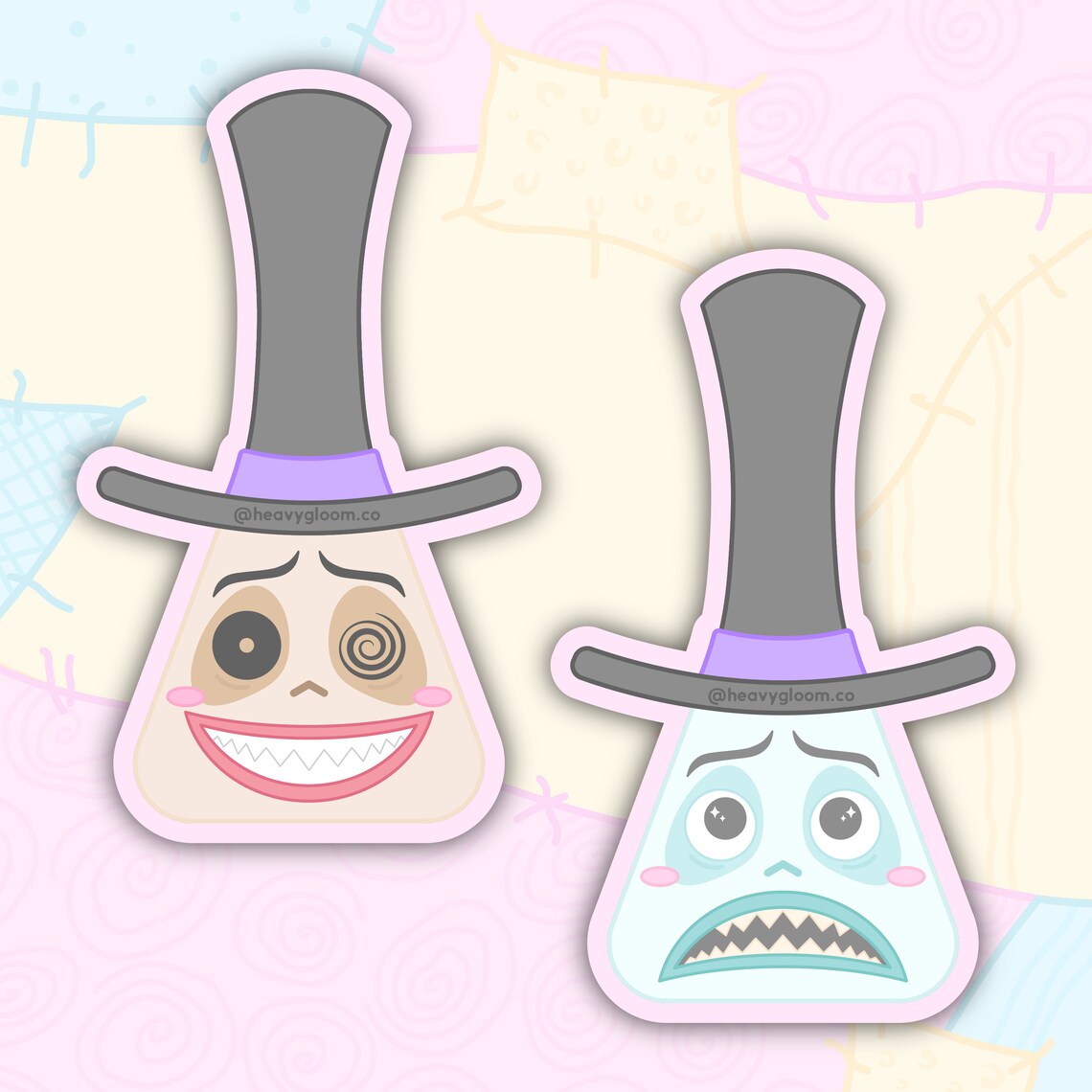 Two Faced 2pc 3 Matte Vinyl Sticker Pack | Etsy