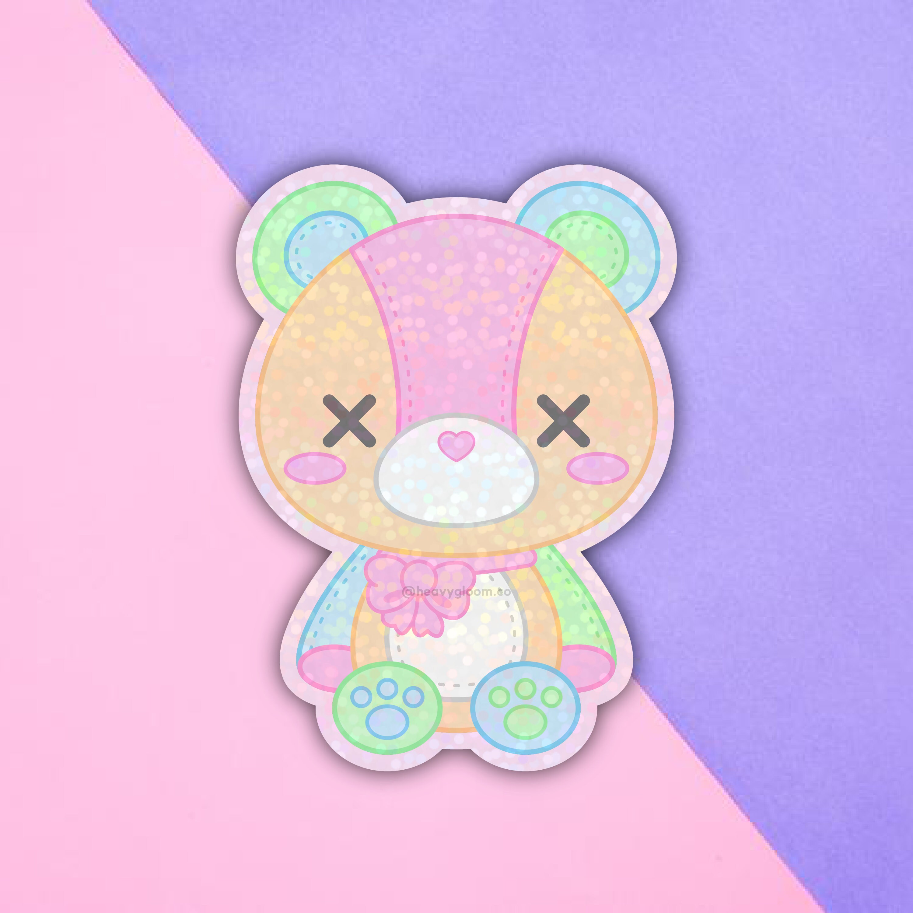 Stitches Teddy Bear 3.2 Glitter Sticker | Etsy