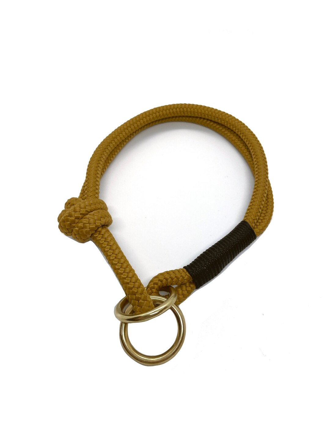 Collar 2 Rings Brass, Pull Stop Collar With Knot Stop / Slip Collar ...