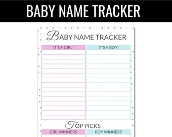 Baby Name Planner - Etsy
