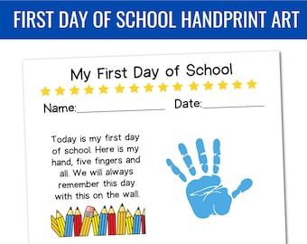 First Day of Preschool Handprint Art,poem Keepsake, Handprint Craft ...