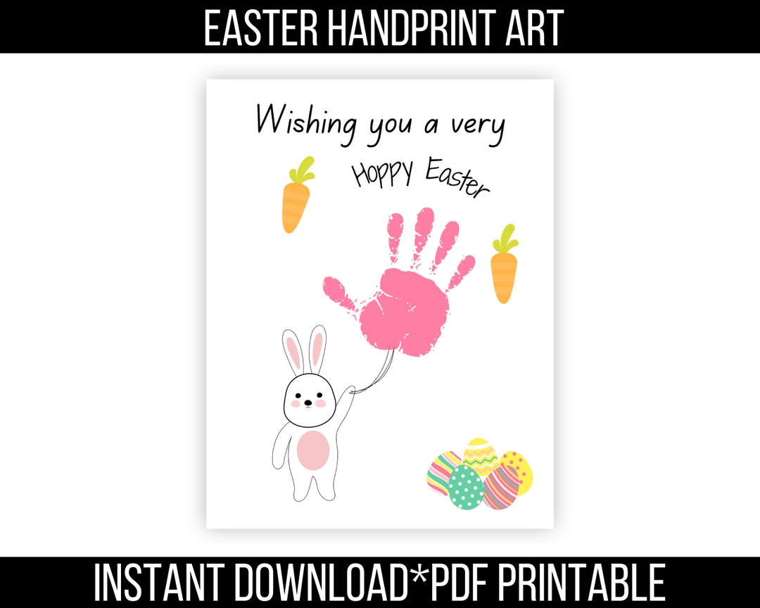 Hoppy Easter Handprint Craft Printable for Kids | Easter Bunny ...