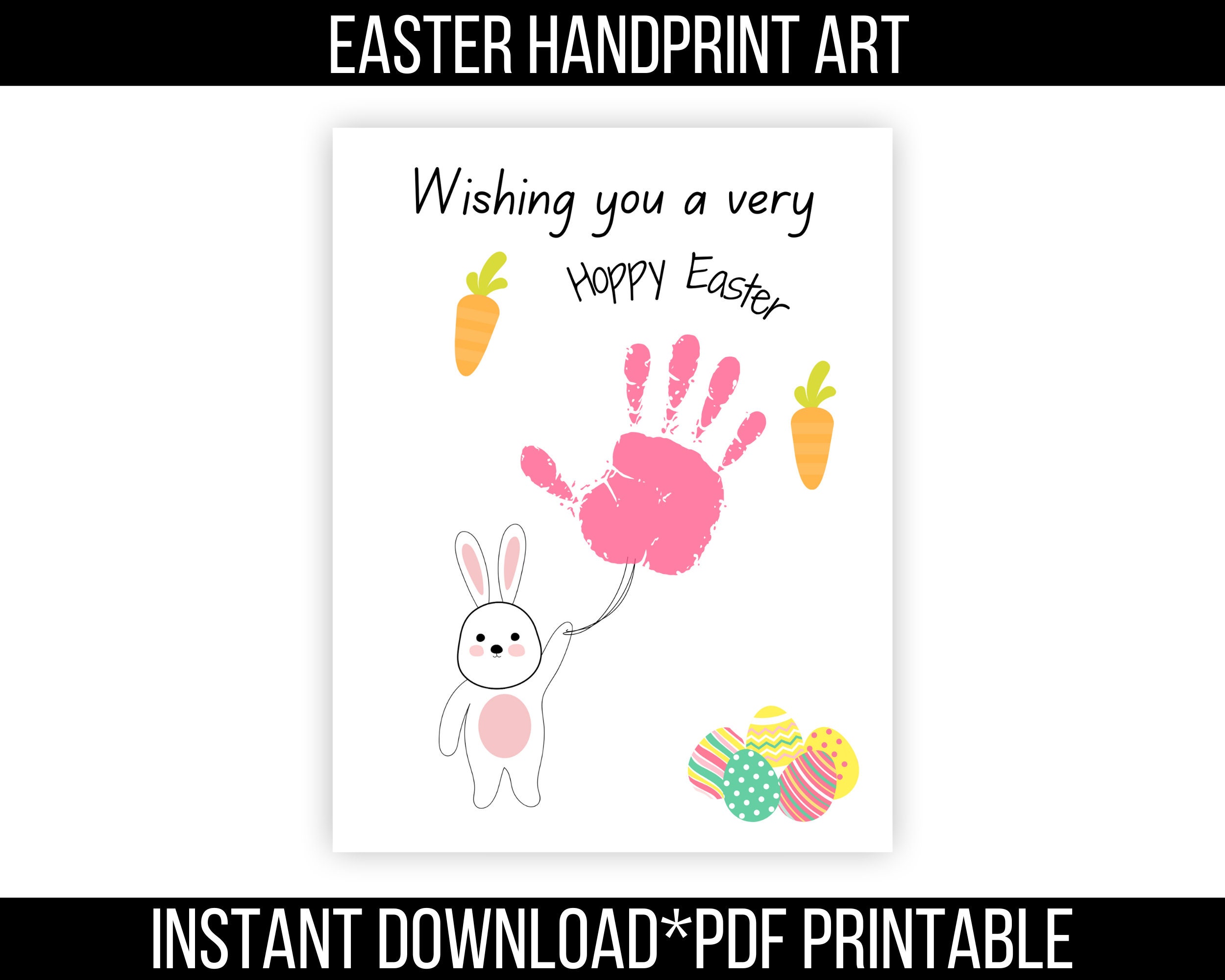 Hoppy Easter Handprint Craft Printable for Kids | Easter Bunny ...