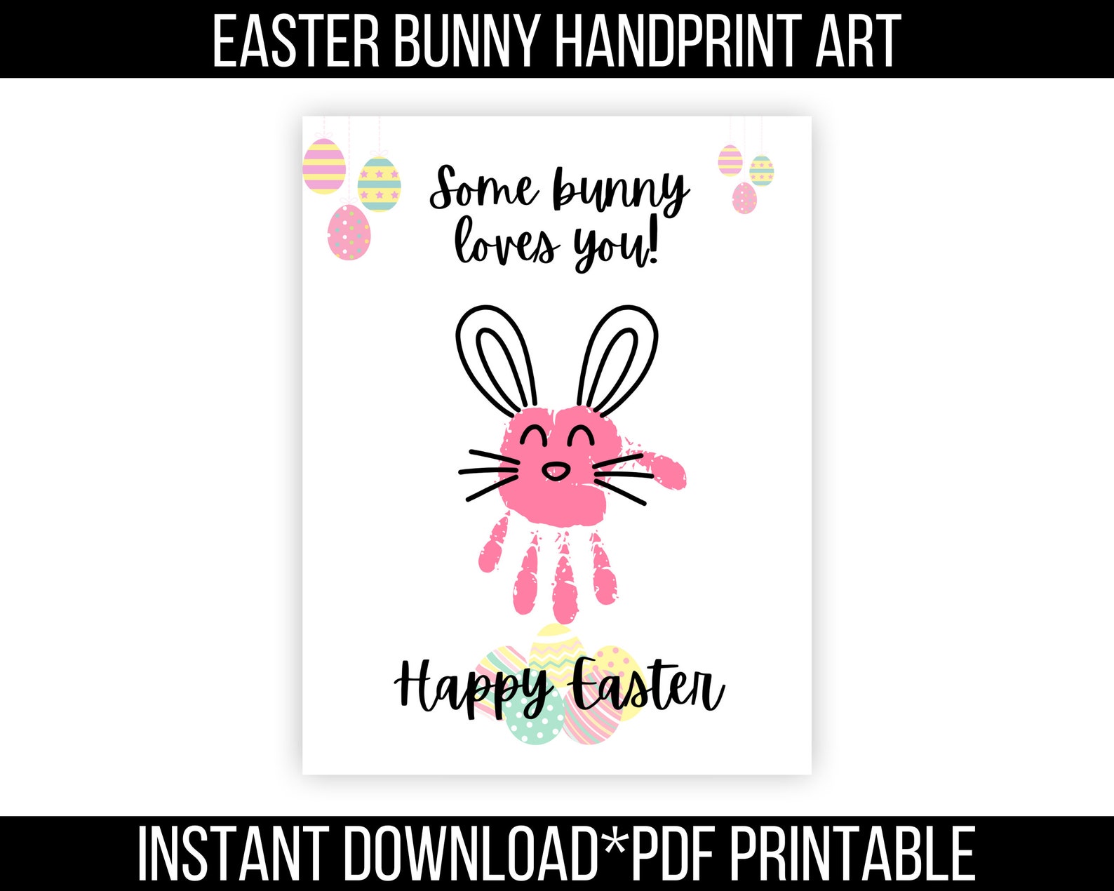 Easter Bunny Handprint Craft Printable for Kids - Etsy