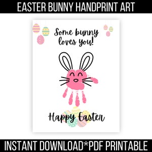 Easter Bunny Handprint Craft Printable for Kids - Etsy